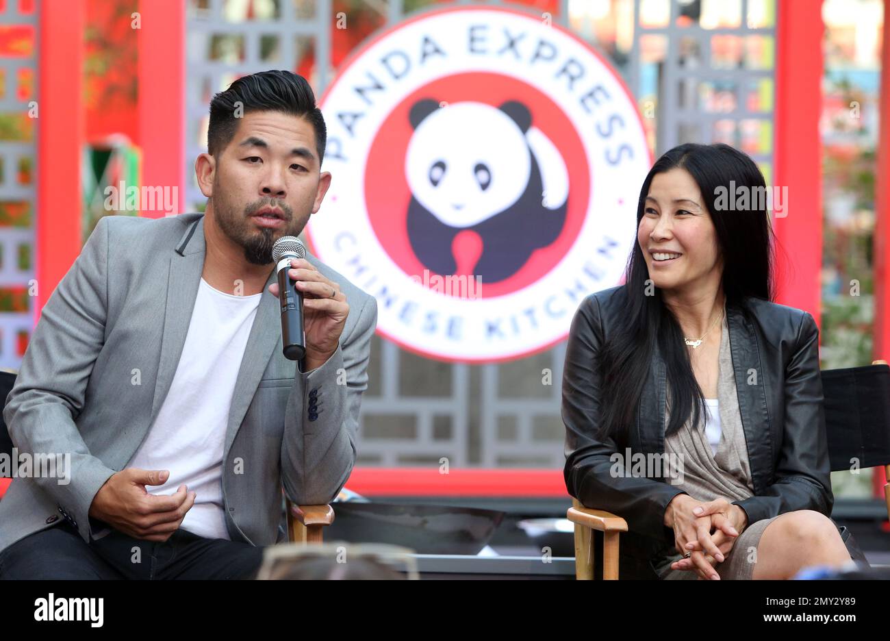 Architect Alvin Huang, left, and journalist Lisa Ling discuss food and ...