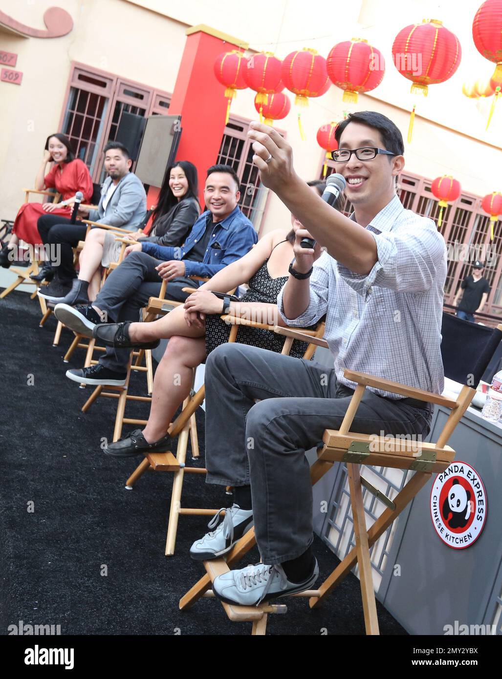 Andrea Cherng, CMO, Panda Restaurant Group, from left, architect Alvin ...