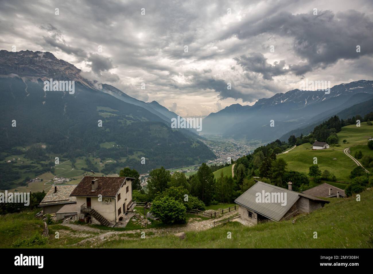 Swiss Alps. Scenery spring alpine village in the mountains, travel ...