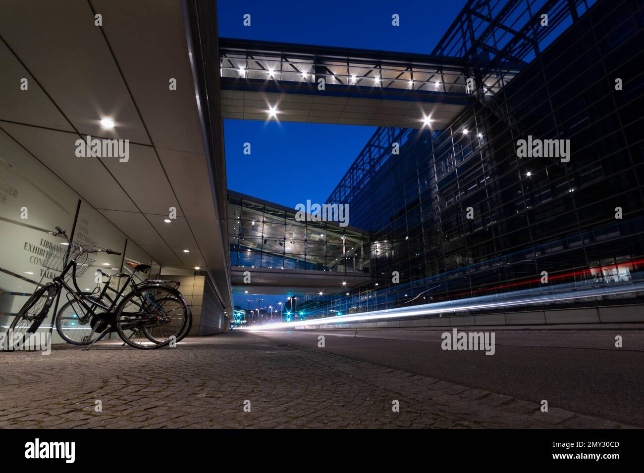 night city street with modern architecture Stock Photo - Alamy