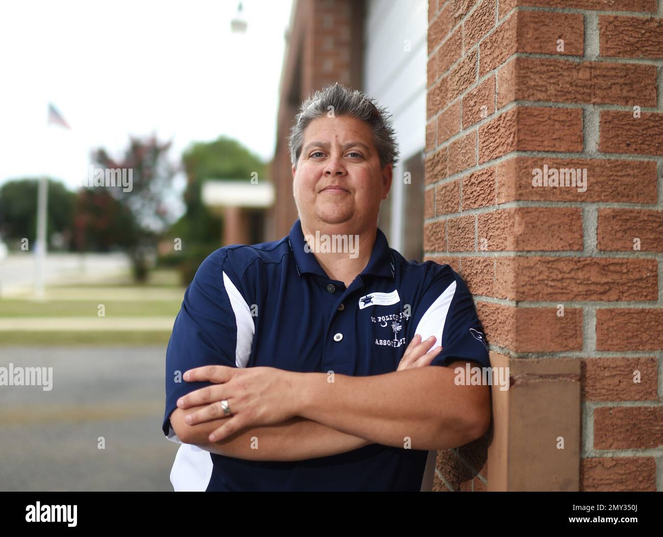 In this Aug. 5, 2016 photo, Latta police chief Crystal Moore poses for ...