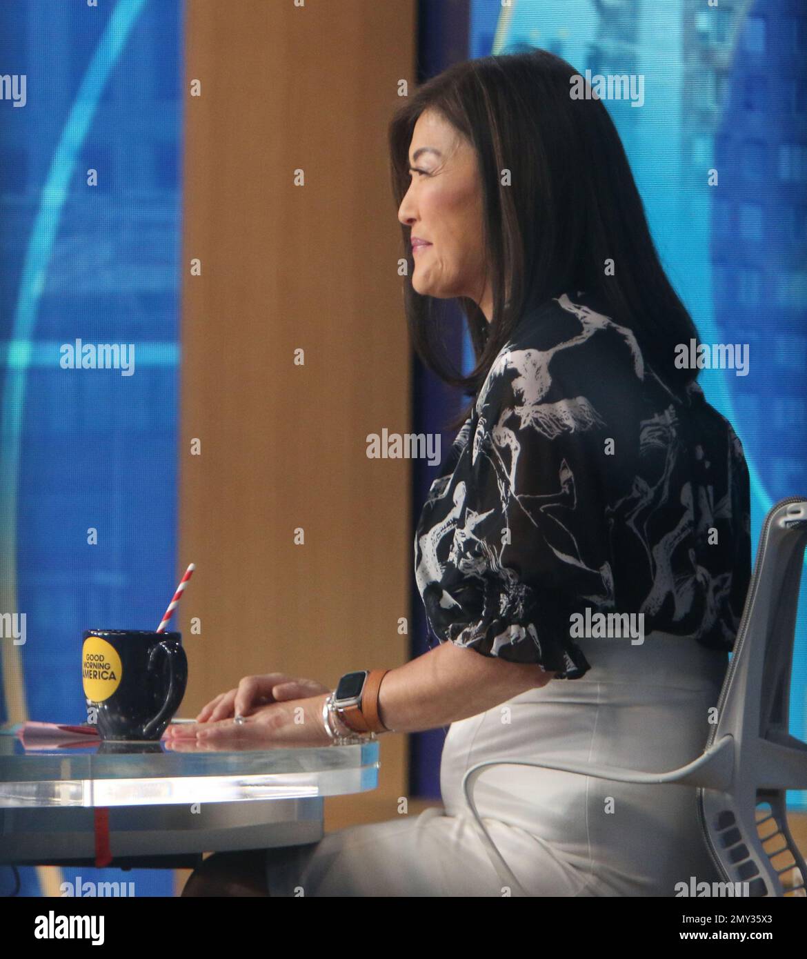 ‘Good Morning America’ cast seen on set. -PICTURED: Juju Chang ...
