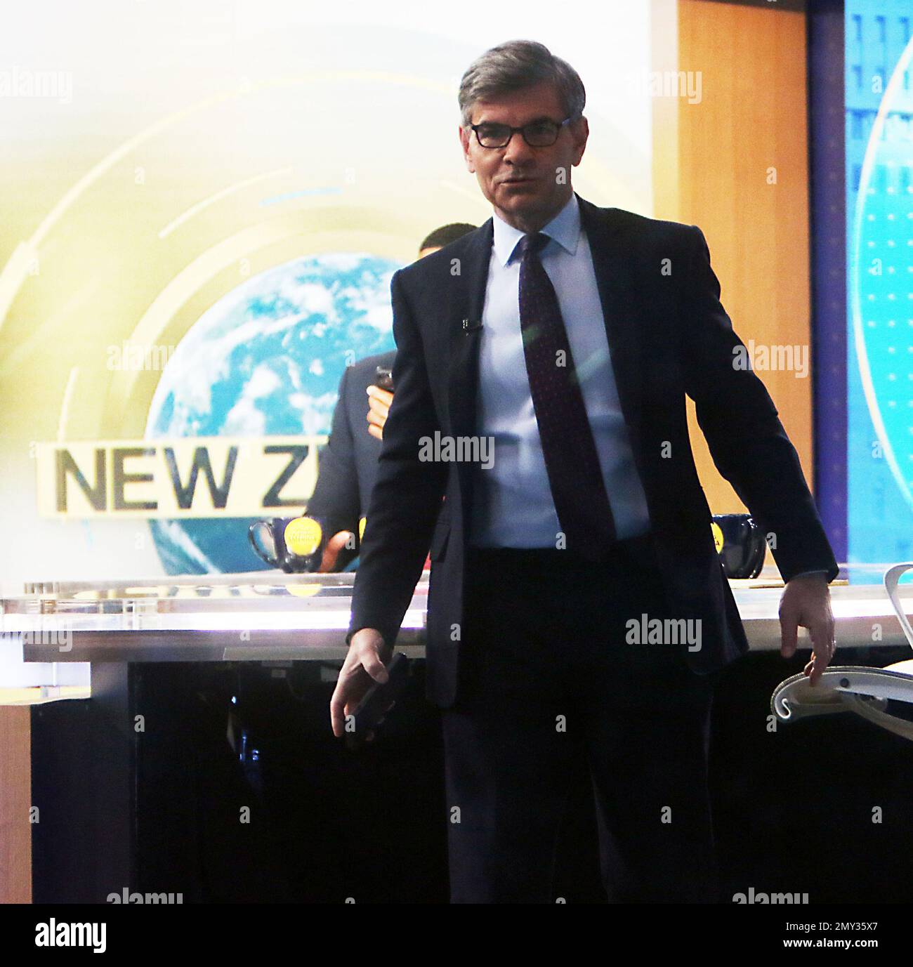 ‘Good Morning America’ cast seen on set. -PICTURED: George ...