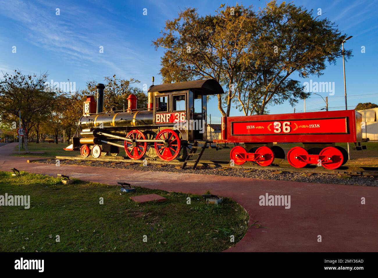 Bonfinopolis, Goias, Brazil – July 10, 2022: An inactive locomotive, on ...