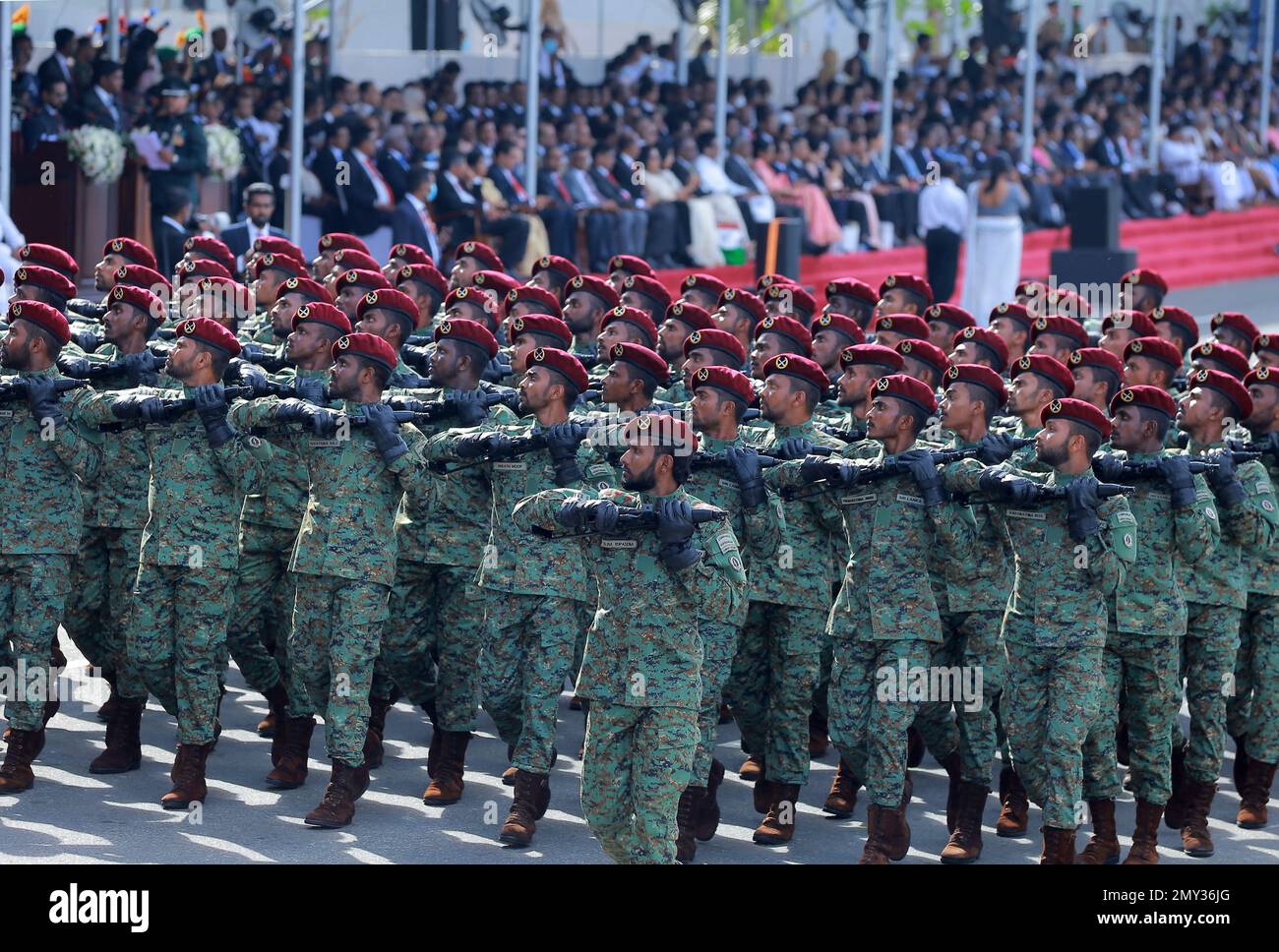 Colombo, Sri Lanka. 4th Feb, 2023. Sri Lanka's military personnel take ...