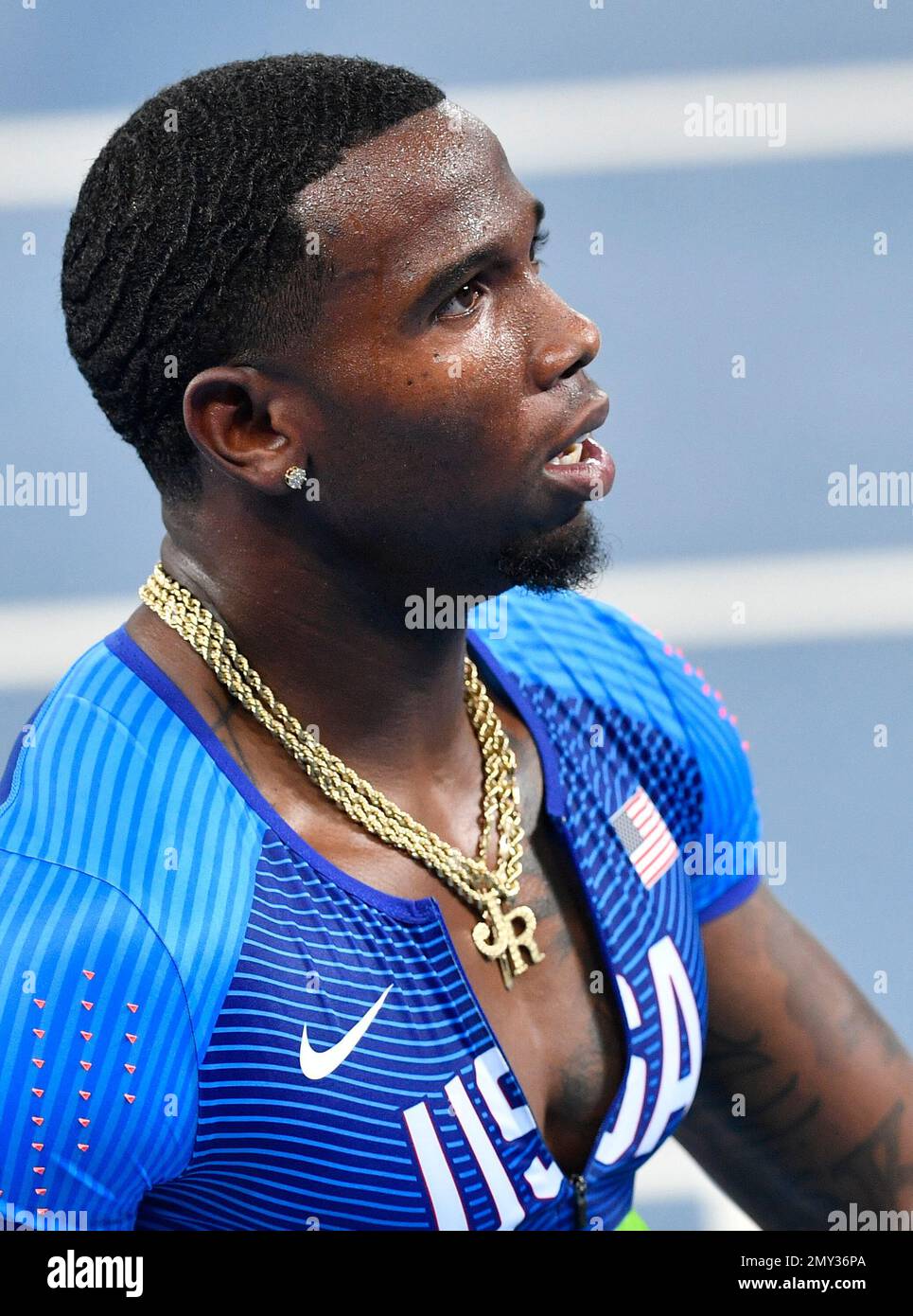 United States' Gil Roberts after competing in the men's 4x400-meter ...