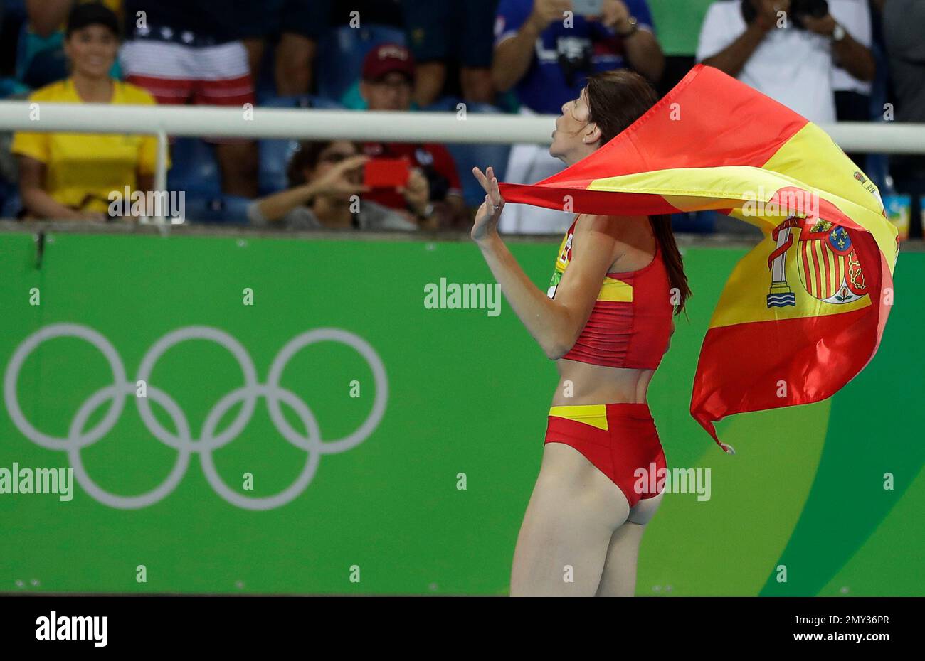 Spain's Ruth Beitia celebrates winning the gold medal in the women's ...