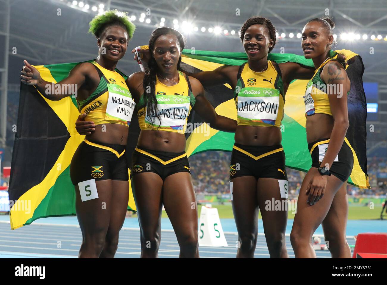 Jamaica's Stephenie Ann McPherson, Anneisha McLaughlin-Whilby, Shericka ...