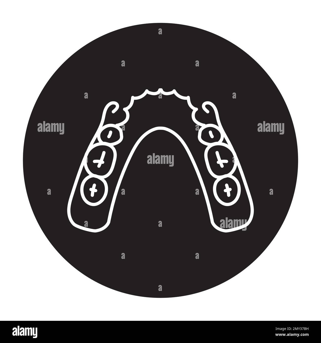 Removable partial denture line icon. Dental prosthetic. Vector ...