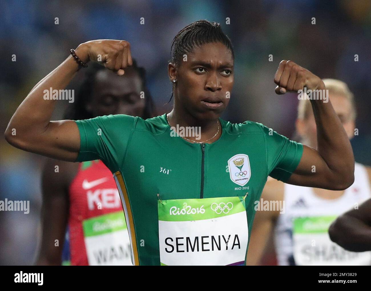 South Africa's Caster Semenya celebrates winning the women's 800-meter ...