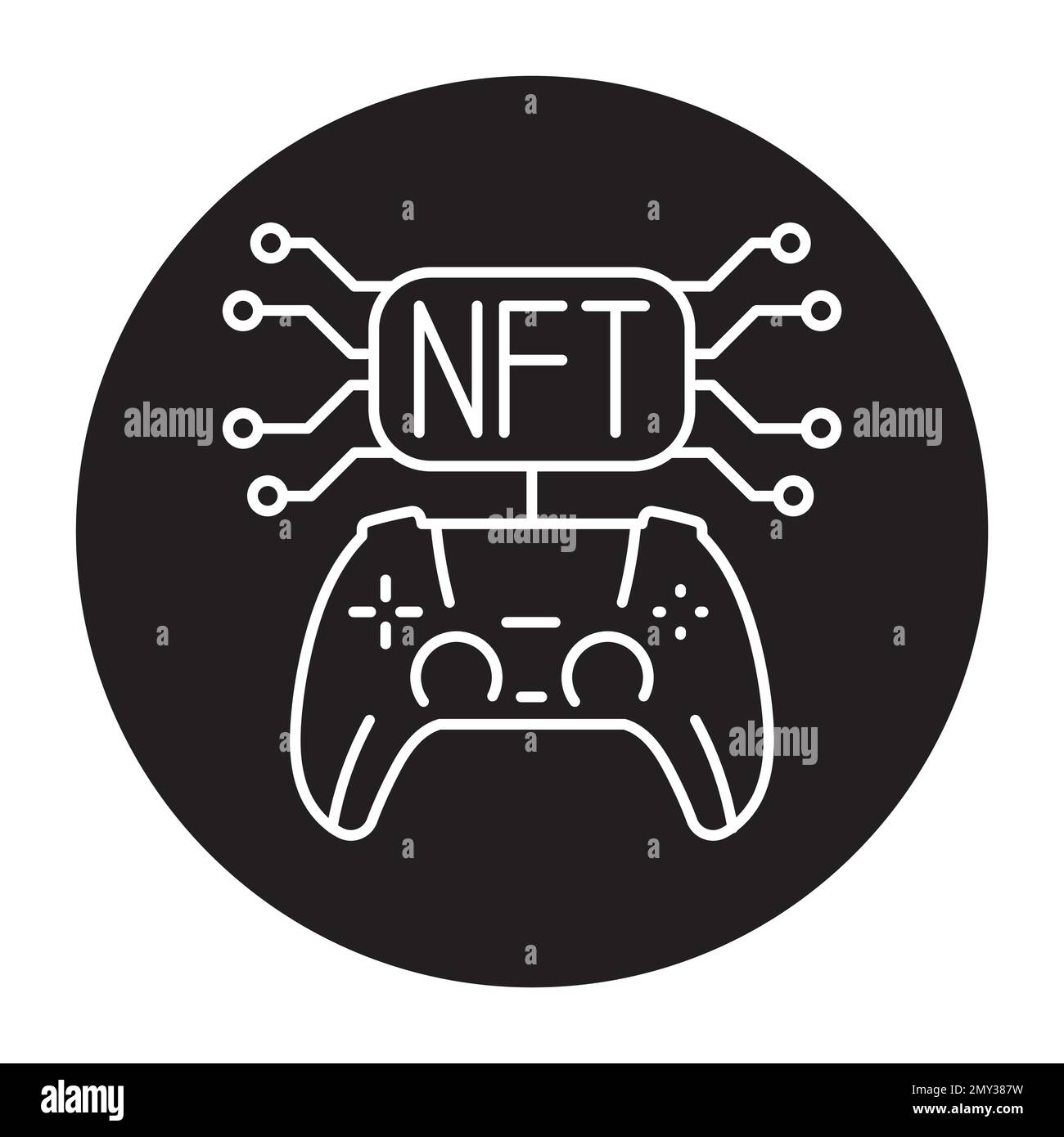 Nft gamefi color line icon. Blockchain technology in digital crypto art ...