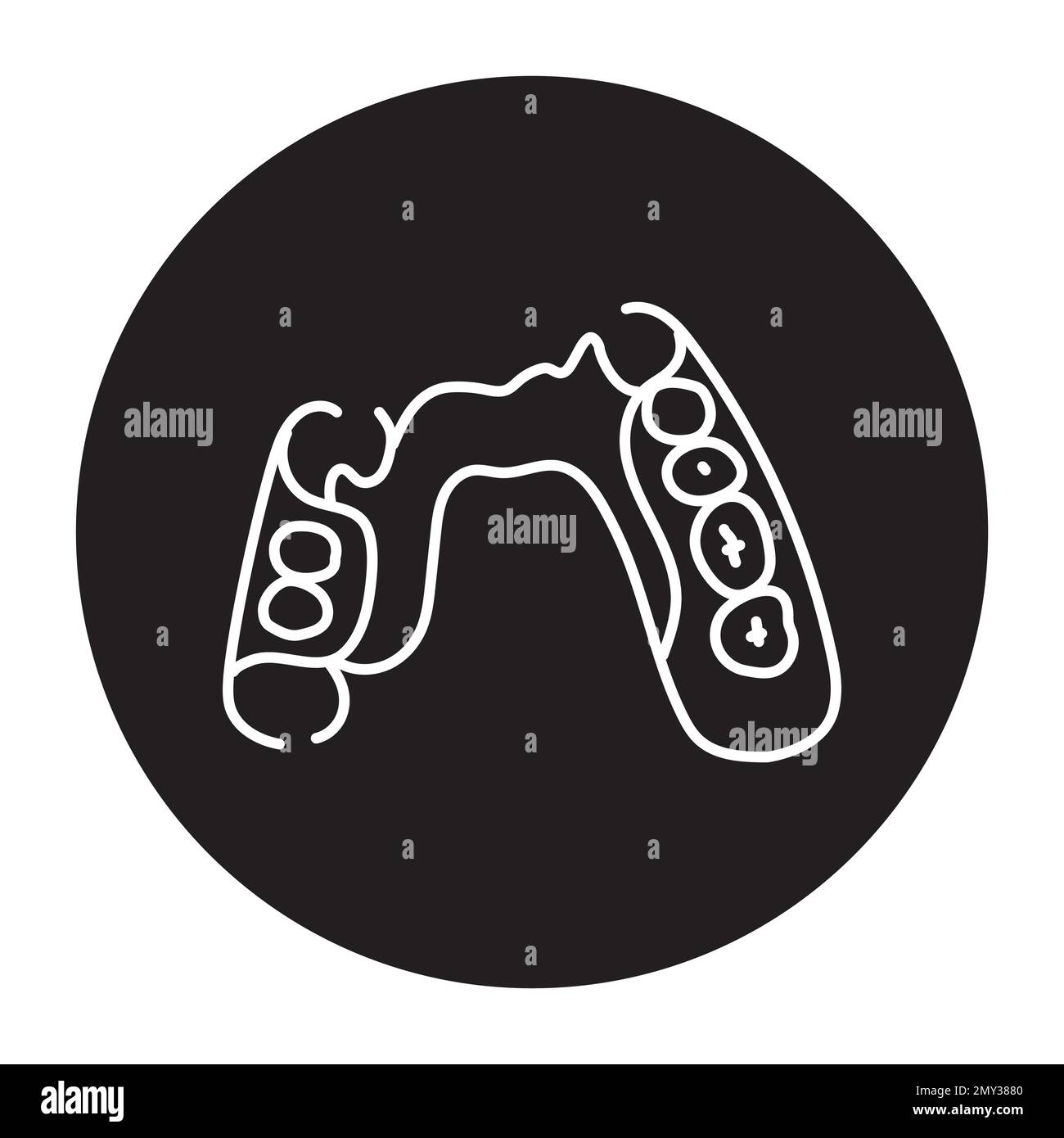 Removable partial denture line icon. Dental prosthetic. Vector ...