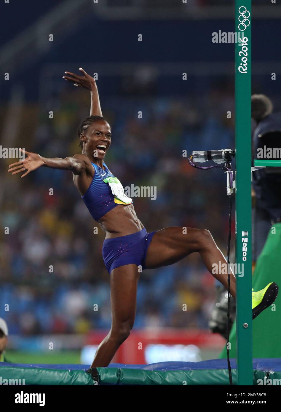 United States' Chaunte Lowe competes in the women's high jump final ...