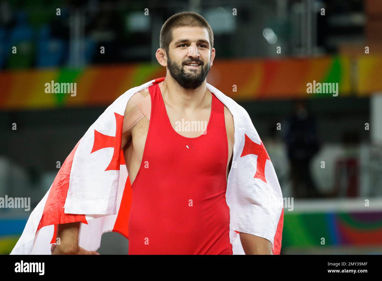 Georgia's Geno Petriashvili celebrates after winning the bronze medal ...