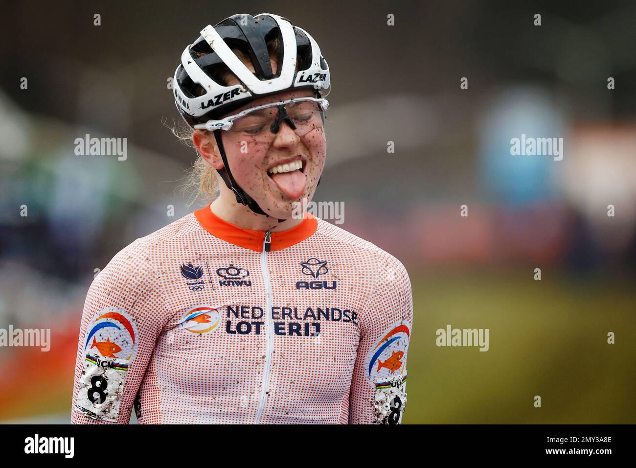 HOOGERHEIDE - Fem van Empel celebrates her victory during the ...