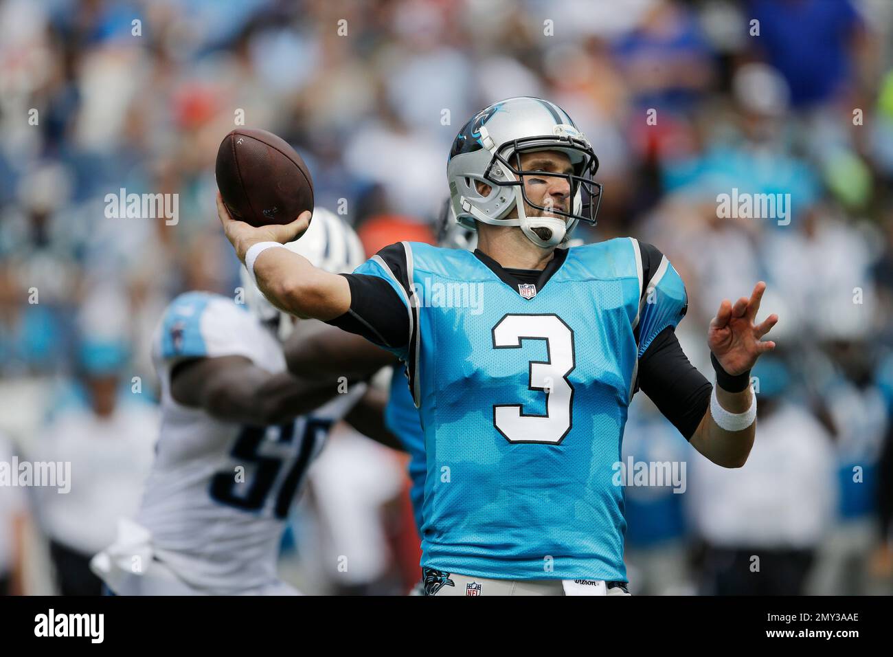 Carolina Panthers quarterback Derek Anderson (3) works against the ...