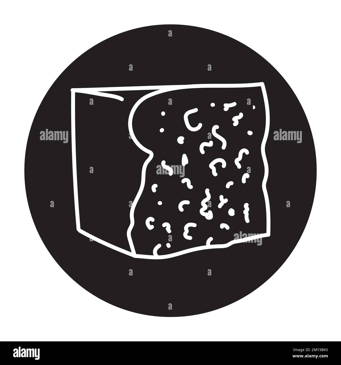 Cheese with mold Roquefort black line icon. Dairy product. Pictogram ...