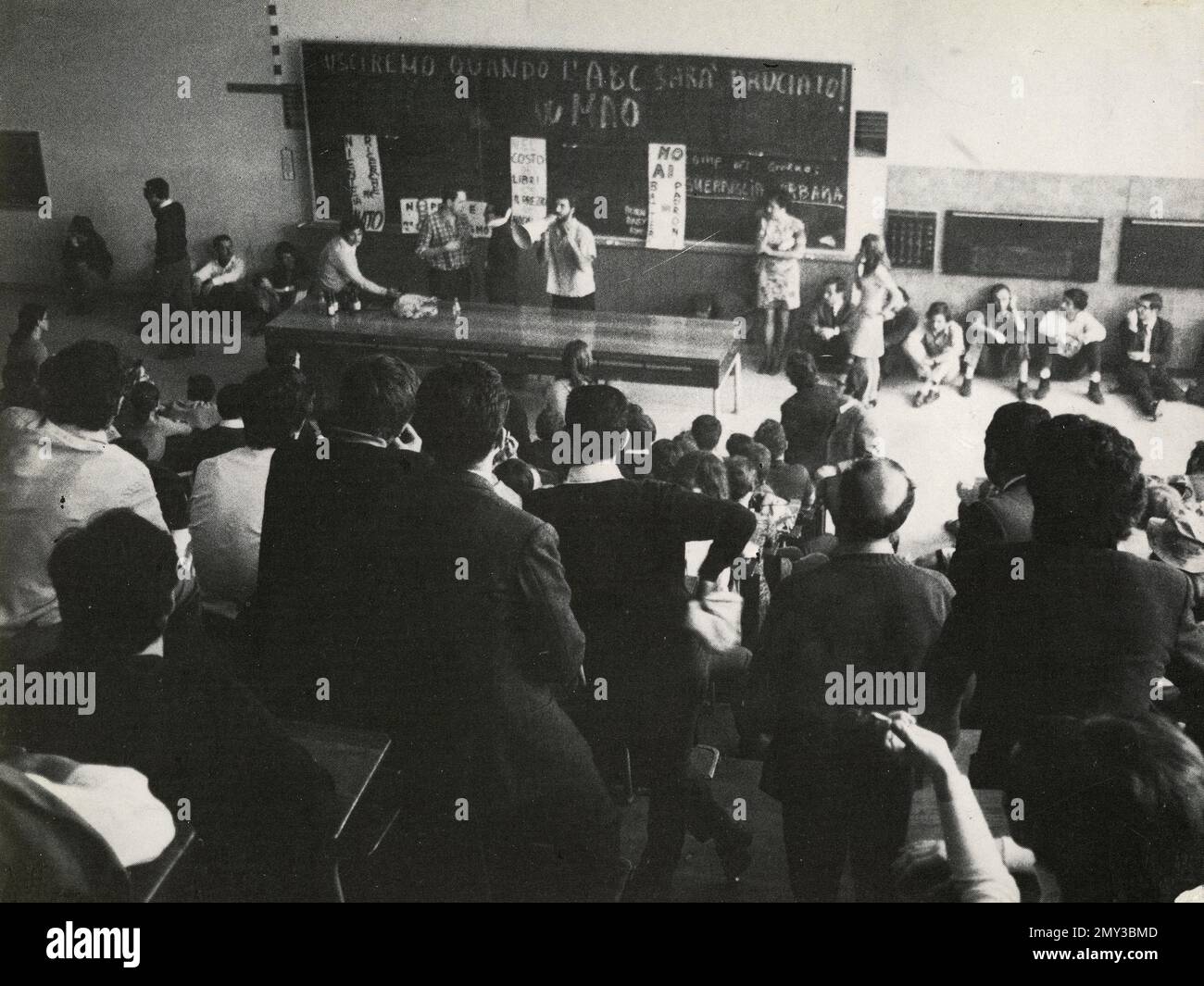 Youngsters protesting at the University, Rome, Italy 1968 Stock Photo ...