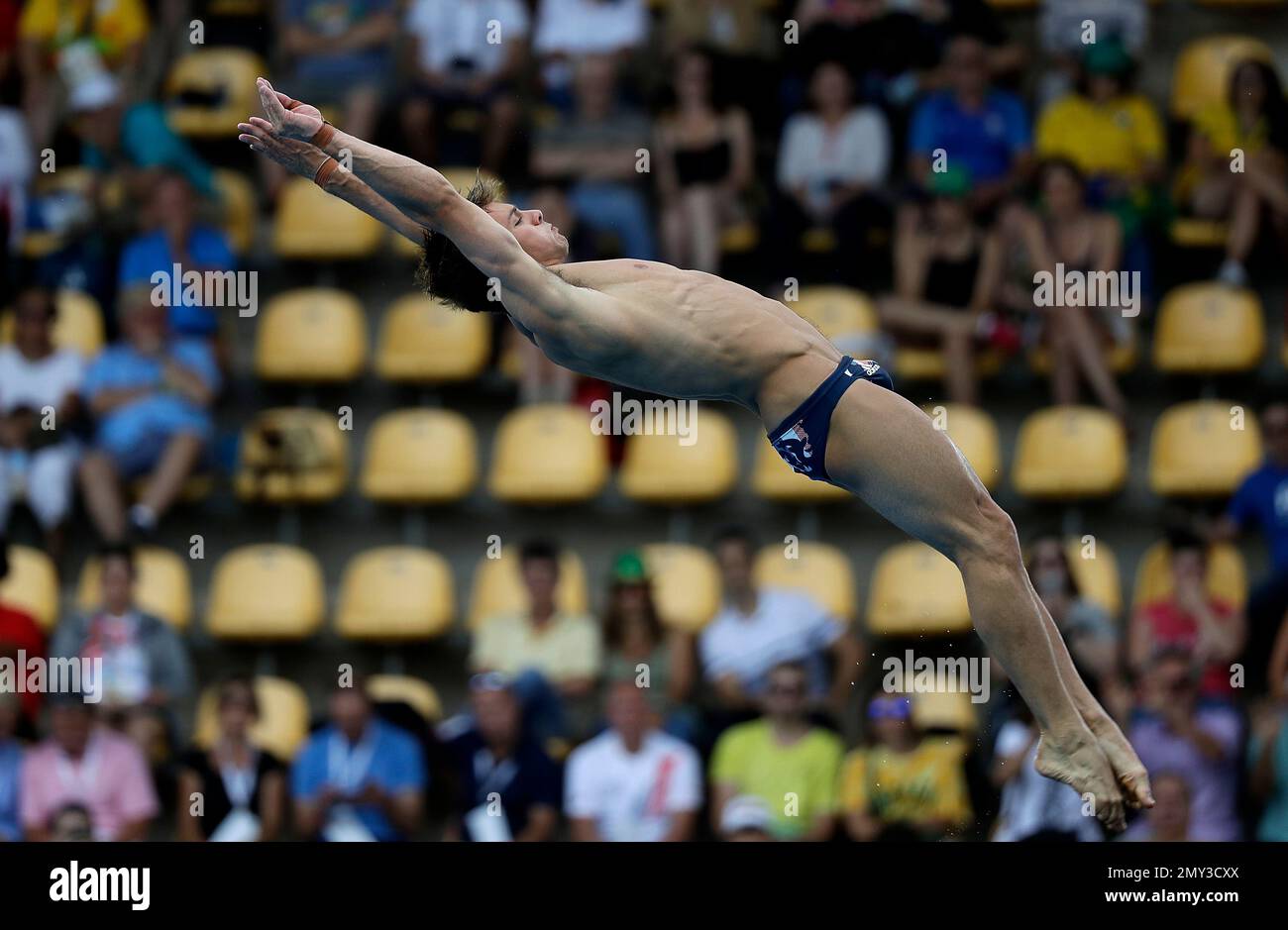 Britain's Tom Daley competes during the men's 10-meter platform diving ...