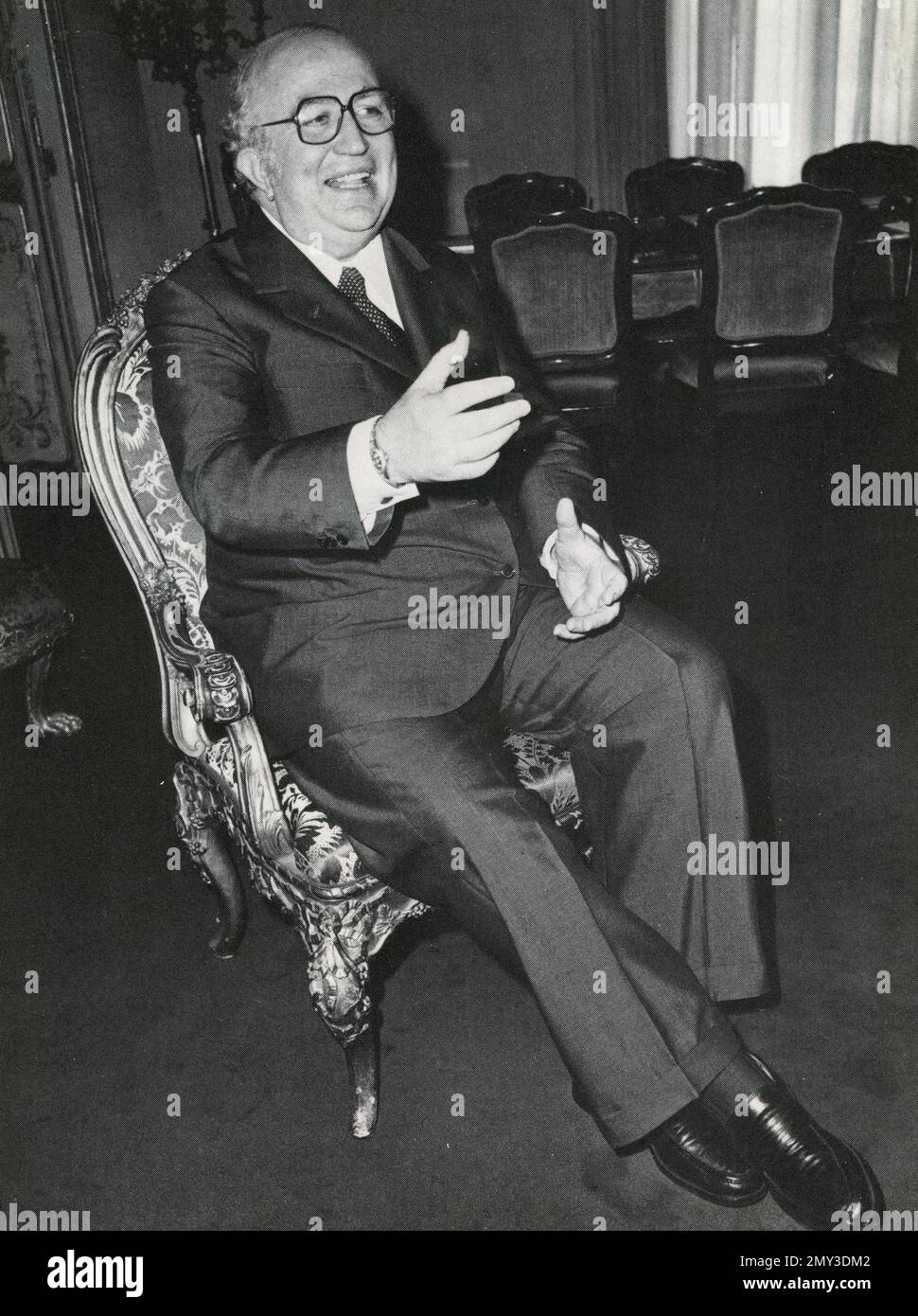 Italian politician and PM Giovanni Spadolini, Italy 1981 Stock Photo ...