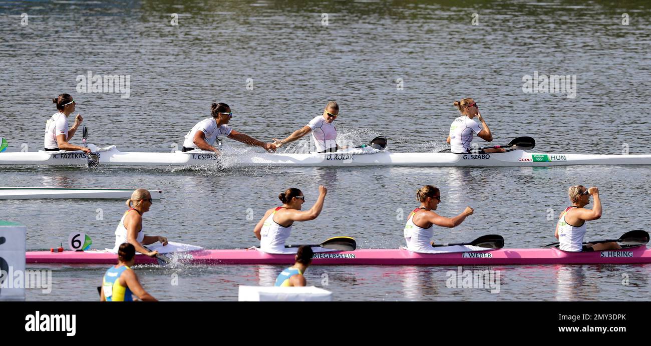 Hungary's Gabriella Szabo, Danuta Kozak, Tamara Csipes and Krisztina ...