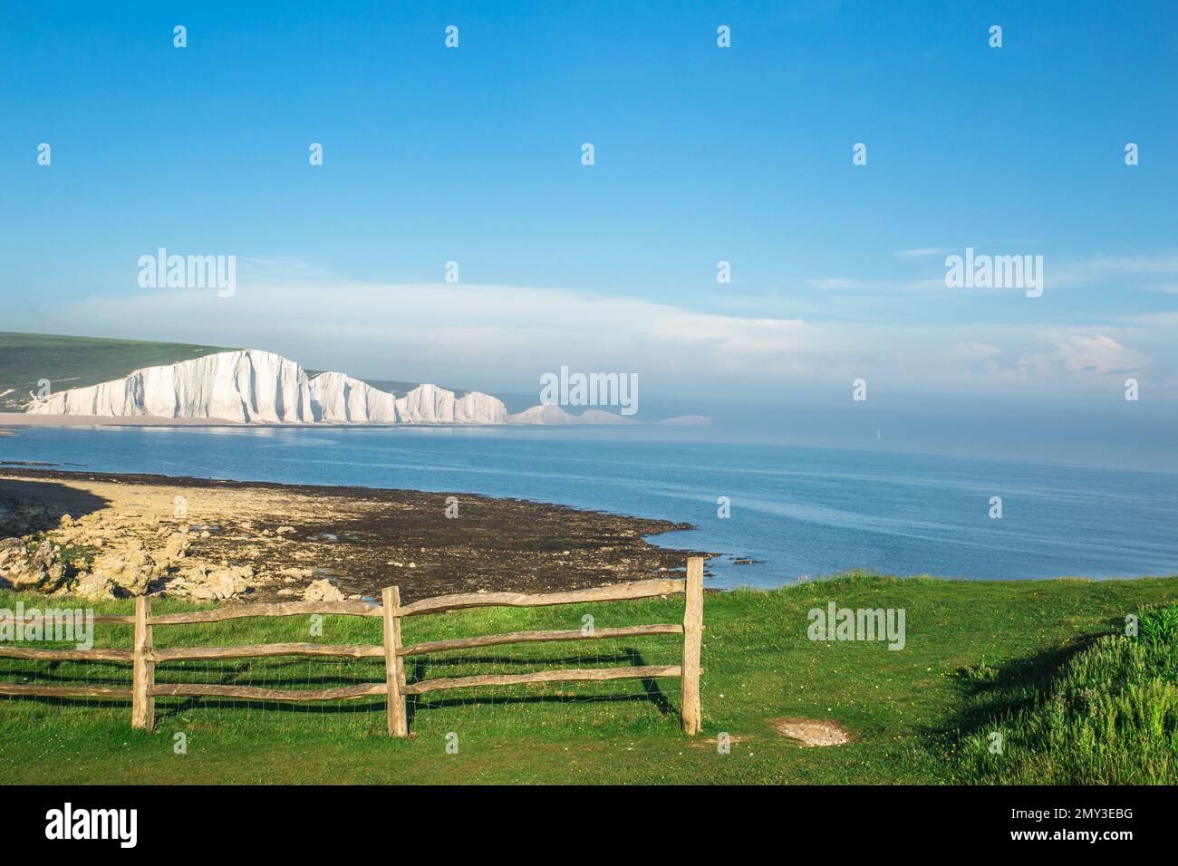 Beautiful countryside landscape with amazing view to Seven Sisters at ...
