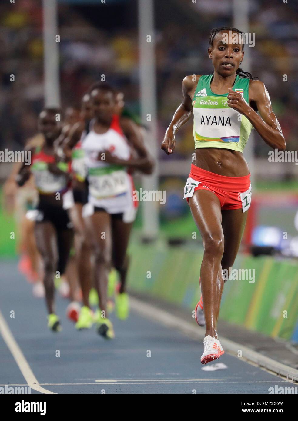 Ethiopia's Almaz Ayana competes in the women's 5000-meter final during ...