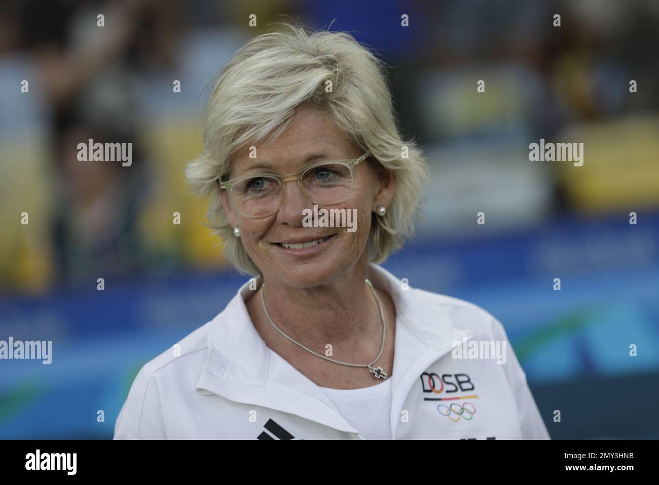 Germany coach Silvia Neid smiles before the final of the women's ...