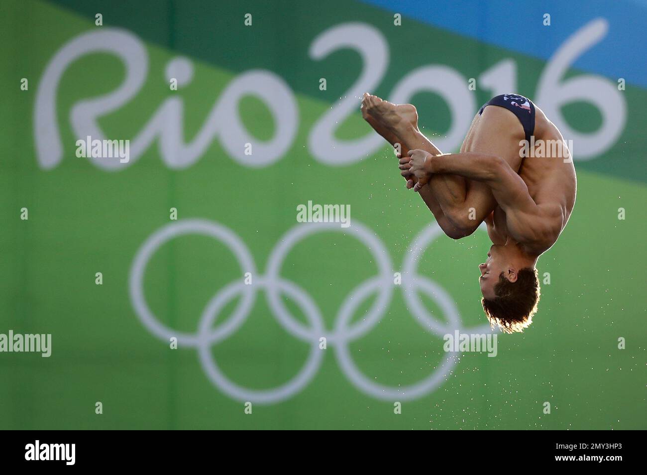 Britain's Tom Daley competes during the men's 10-meter platform diving ...