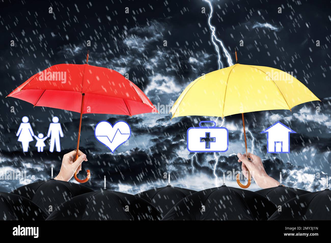 Woman umbrellas protect hi-res stock photography and images - Alamy