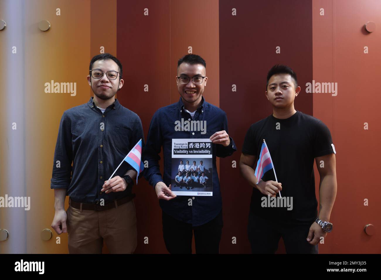 Founder of Transgender Equality Hong Kong Henry Edward Tse (centre ...