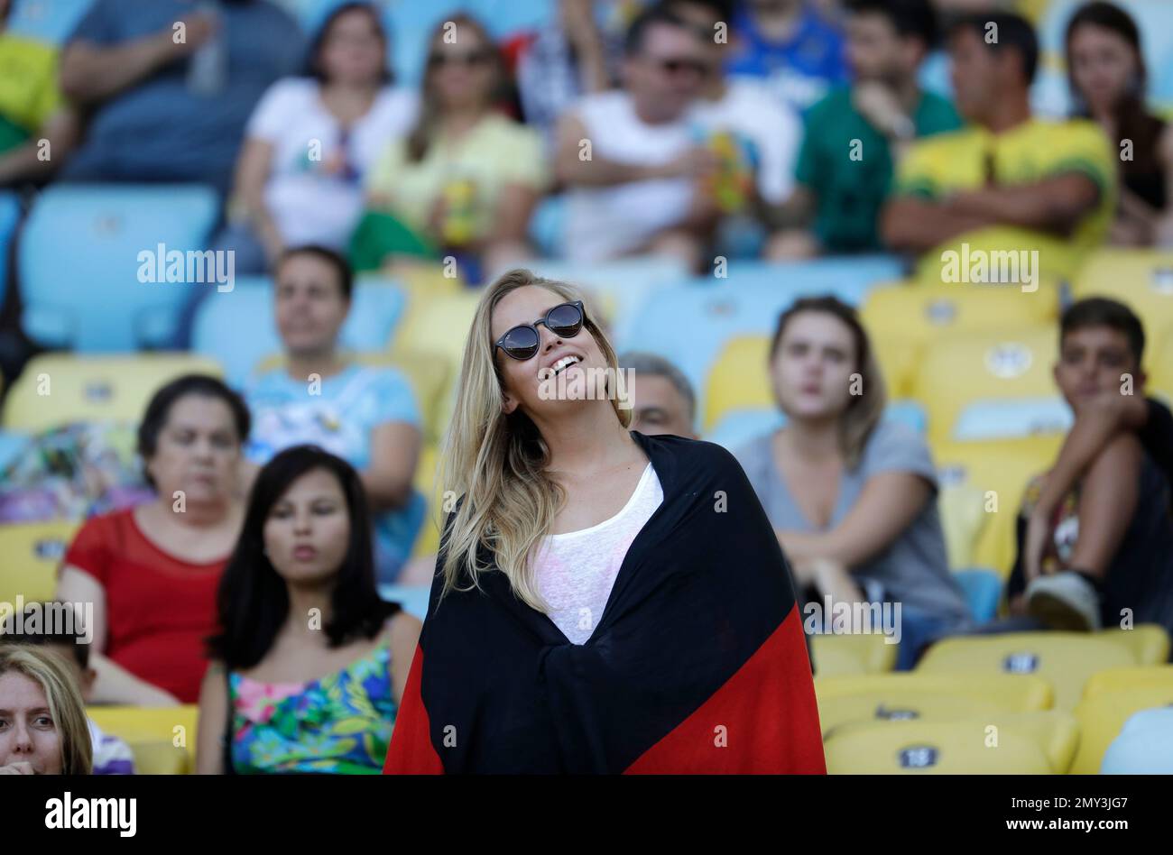 Spectators wait for the beginning of the final of the women's Olympic ...