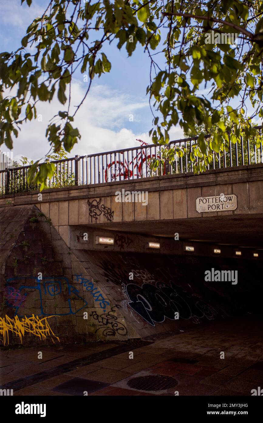 Red Bike on Harry Potter Bridge Stock Photo - Alamy