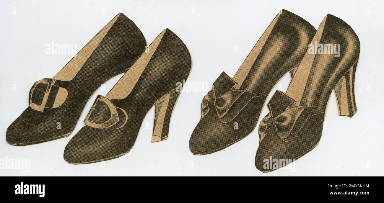 Old women shoes, illustration, 1870s Stock Photo - Alamy