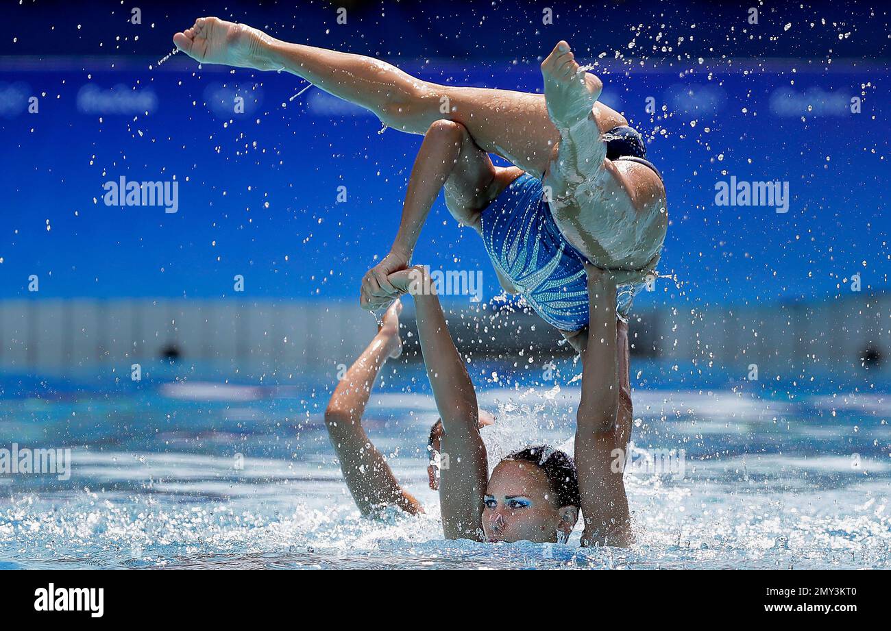 Russia's team compete during the synchronized swimming teams free ...