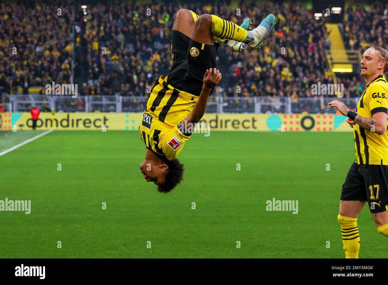 DORTMUND, GERMANY - FEBRUARY 4: Karim Adeyemi of Borussia Dortmund is ...