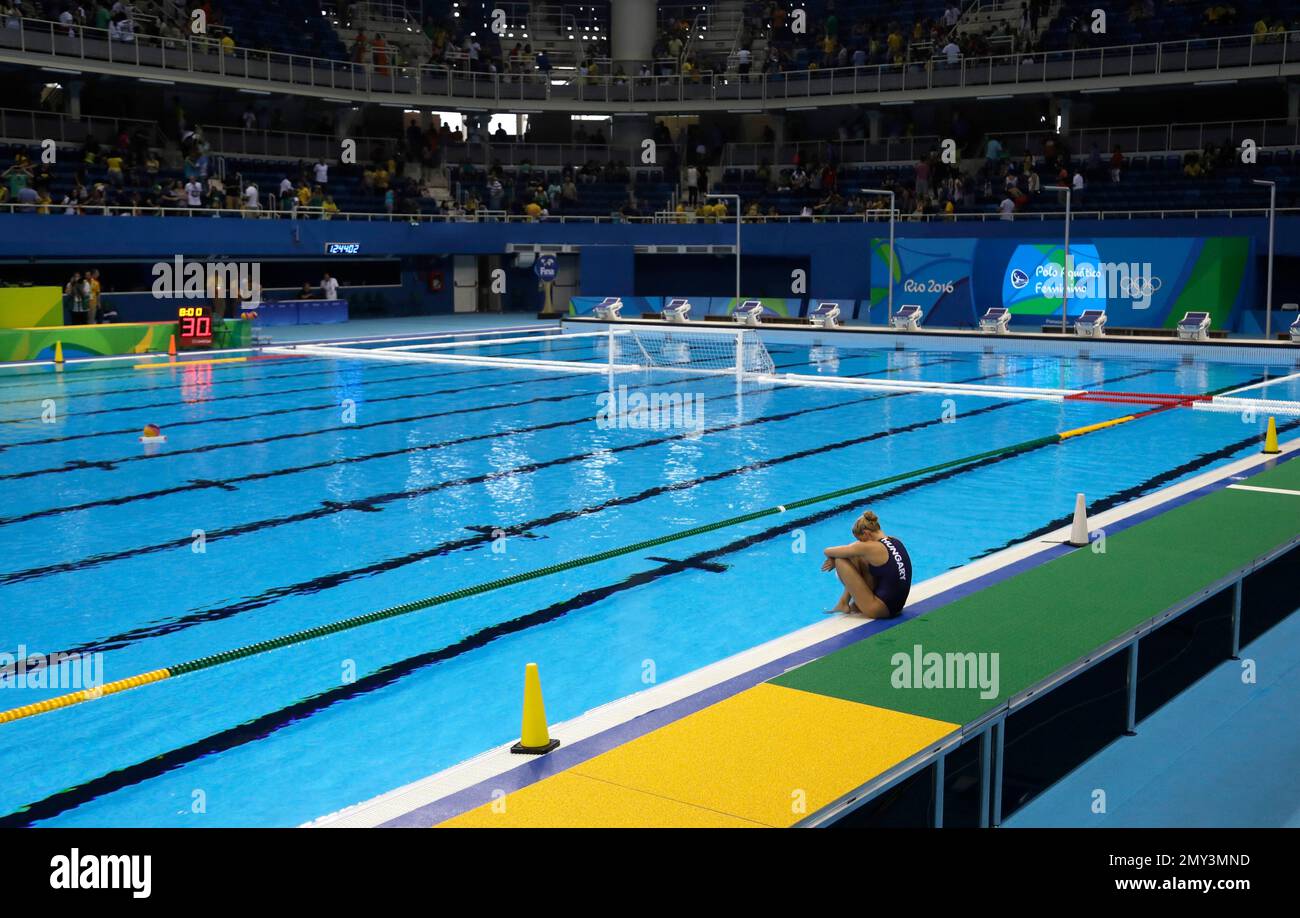 Hungary's Dora Czigany reacts after her team lost the game during their ...