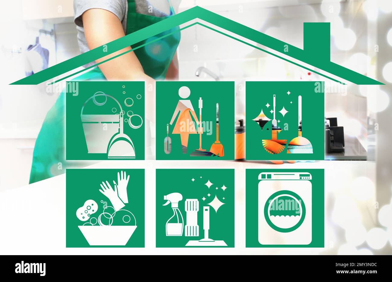 House Cleaning Icons Stove