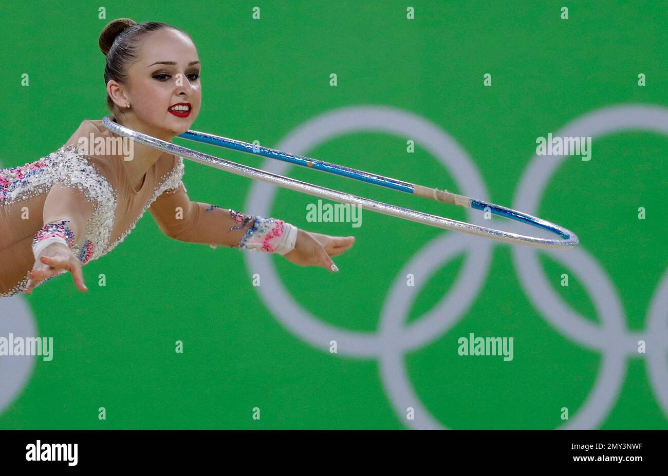 Azerbaijan's Marina Durunda performs during the rhythmic gymnastics individual all-around ...