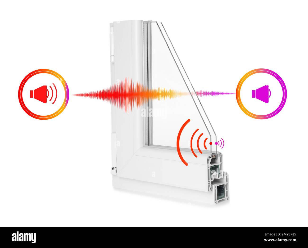 Window profile sample and illustrations on white background ...