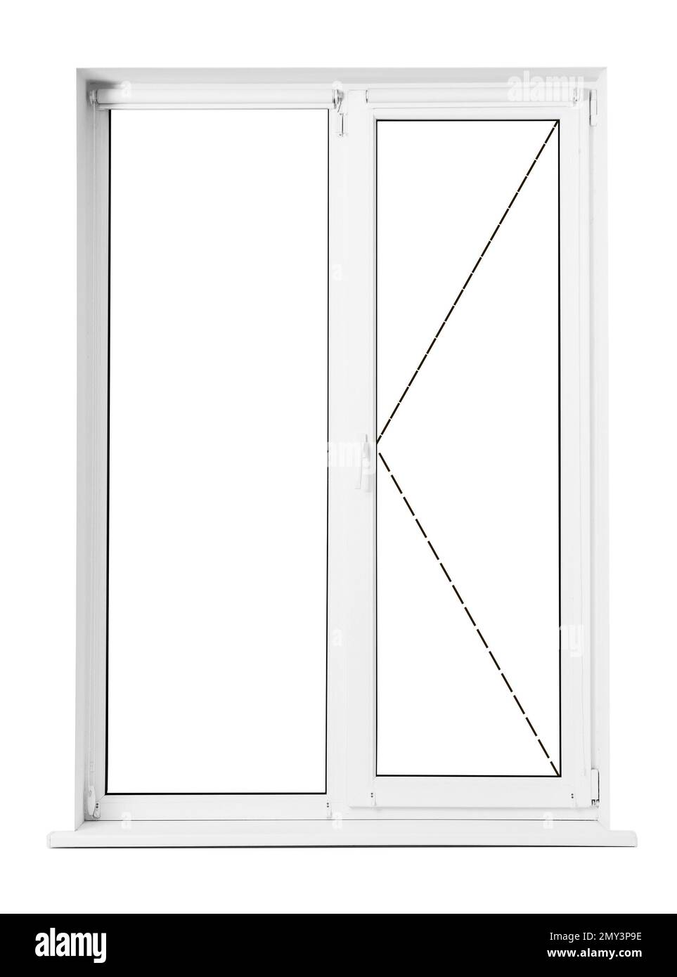 Modern window with opening type lines on white background Stock Photo ...