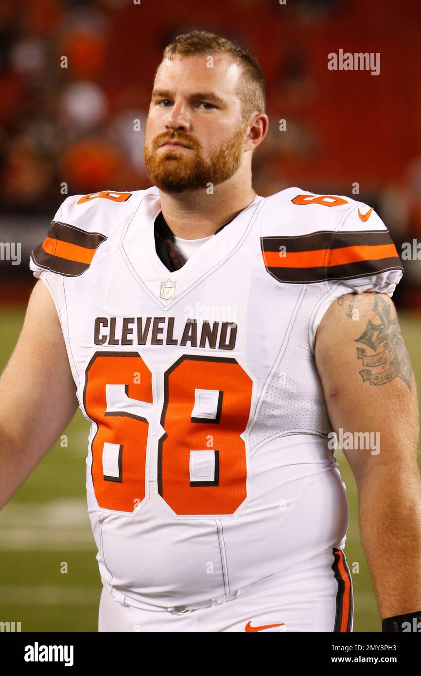 Cleveland Browns offensive guard Cory Tucker walks off the field after ...