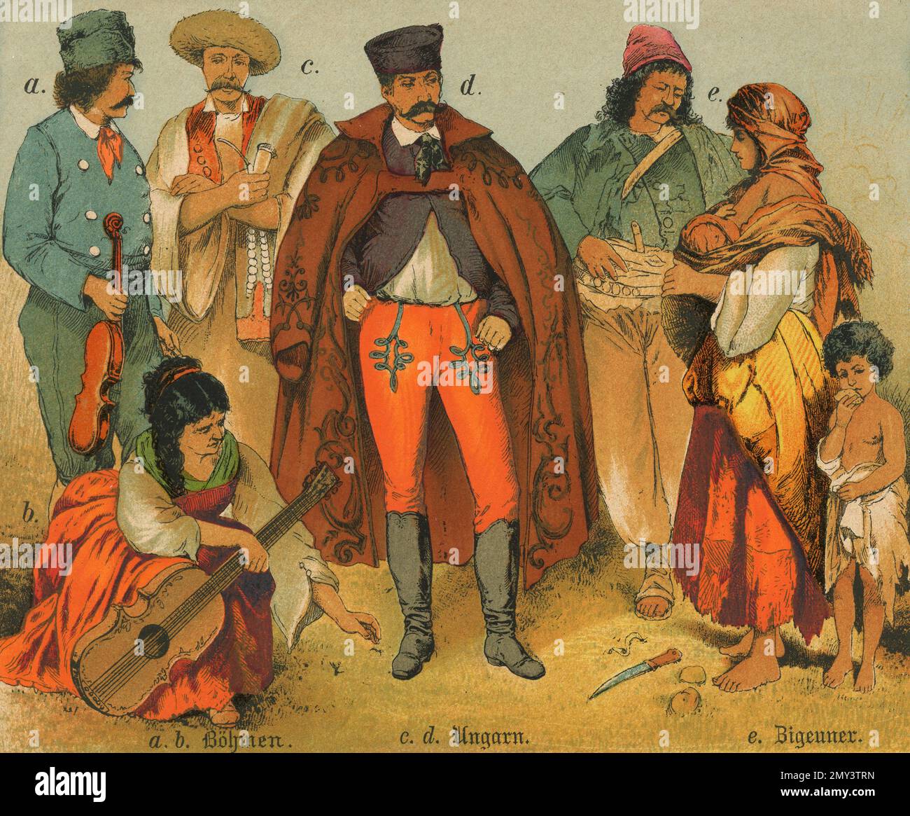 Populations of the world: Bohemians, Ungarians, Gypsy, color ...