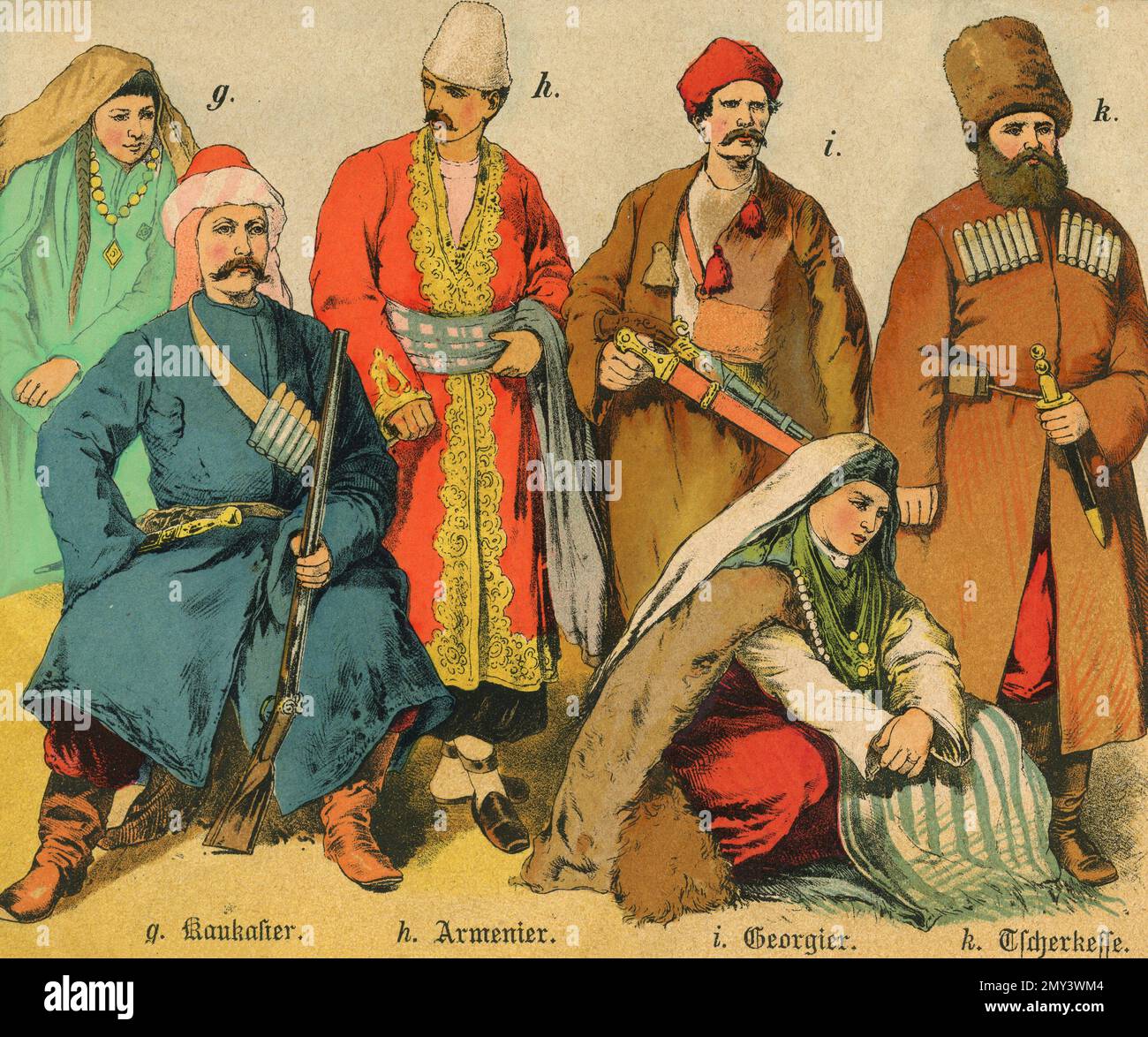 Populations of the world: Caucasian, Armenian, Georgian, Circassian ...