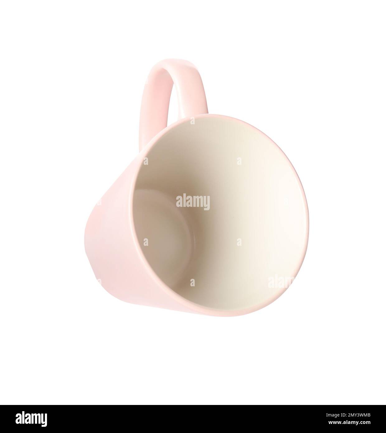 Clean light pink cup isolated on white Stock Photo - Alamy