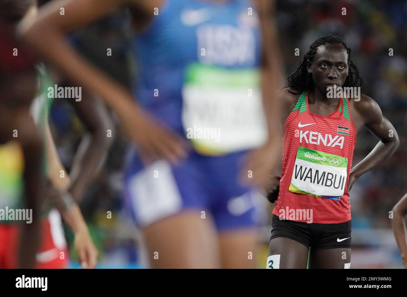 Kenya's Margaret Wambui wins a women's 800-meter semifinal during the ...