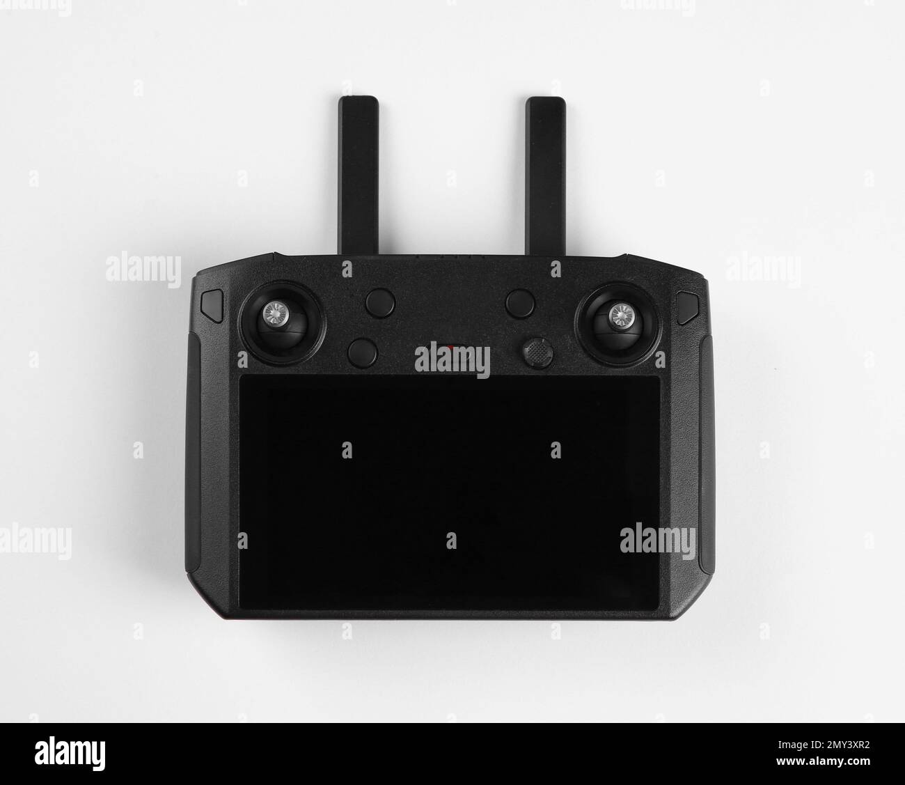 New modern drone controller isolated on white, top view Stock Photo - Alamy