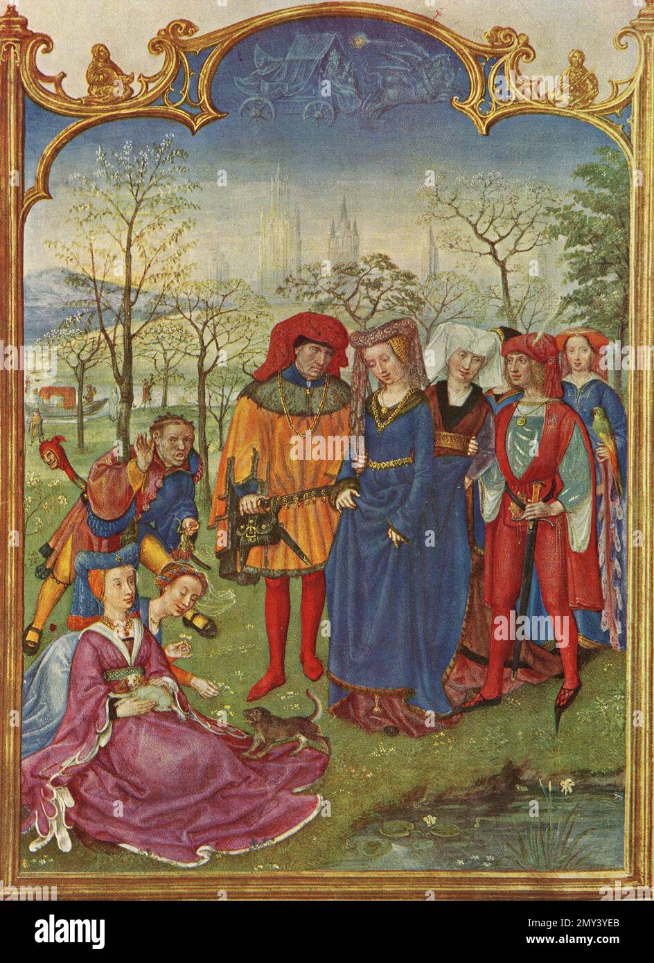 Wedding in April, from the Grimani Breviary, color illustration, Italy ...