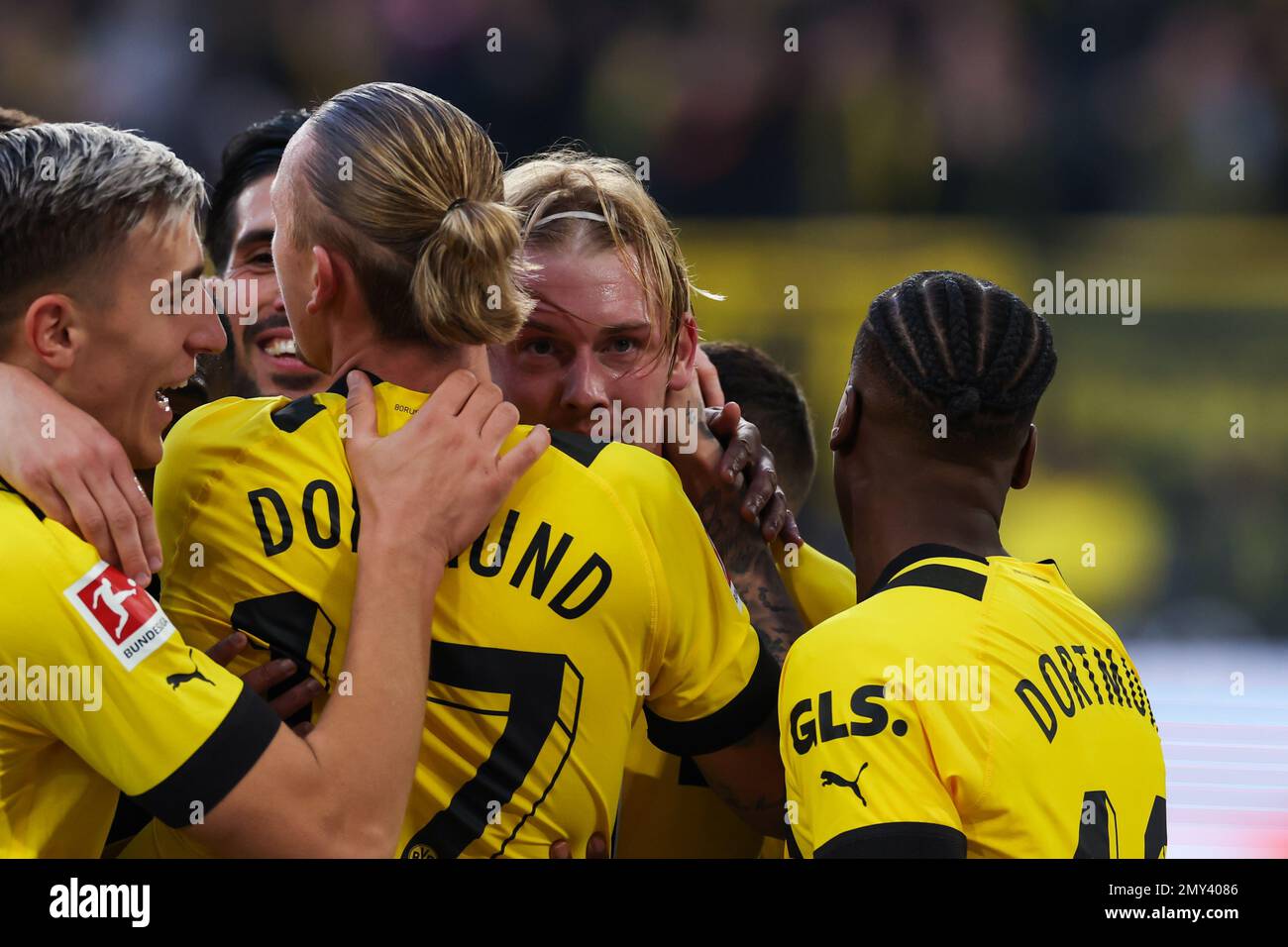 DORTMUND, GERMANY - FEBRUARY 4: Julian Brandt of Borussia Dortmund is ...