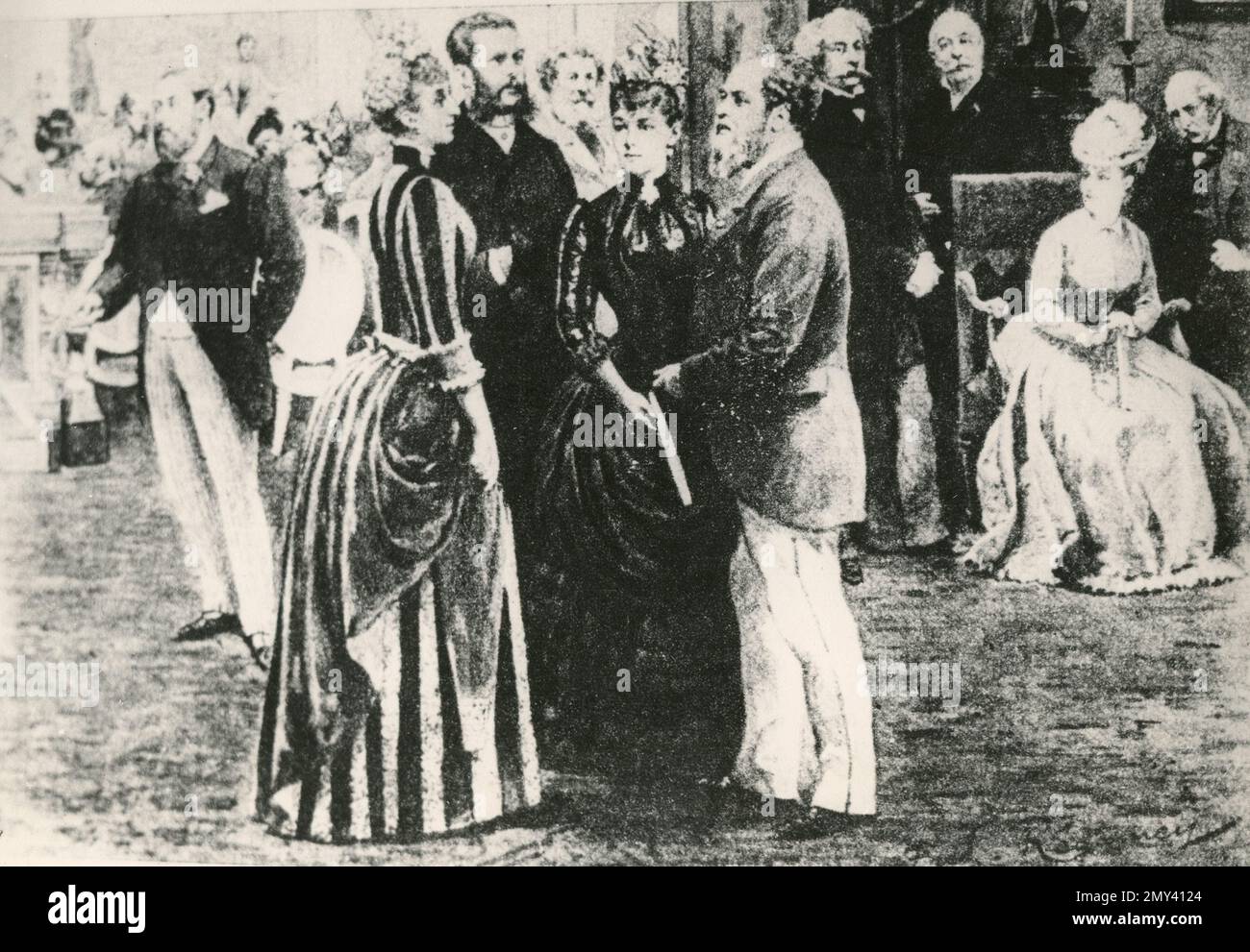 Reception at the Rothschild's House, illustration 1800s Stock Photo - Alamy